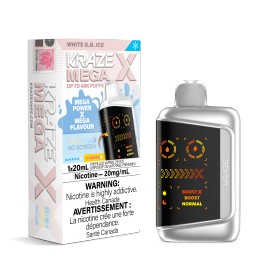 White G.B Ice - Kraze Mega X Disposable - 48,000 puffs - 20mL - Sir ...